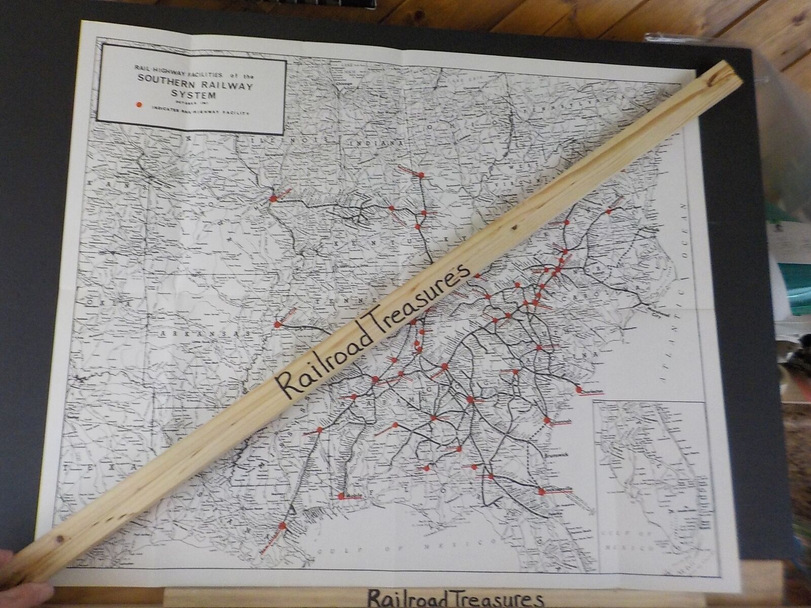 MAP Southern Railway System TOFC Ramps Map 1967 23 ½ x 20 ...