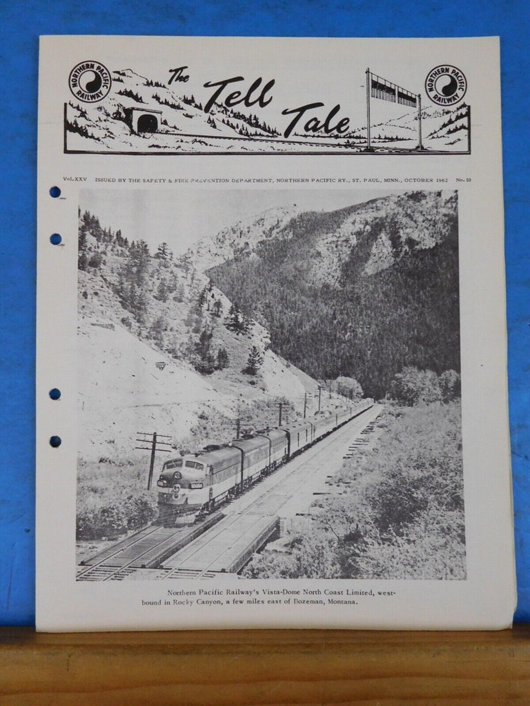 Tell Tale 1962 October No.10 Northern Pacific Ry Safety & Fire Dept Em ...