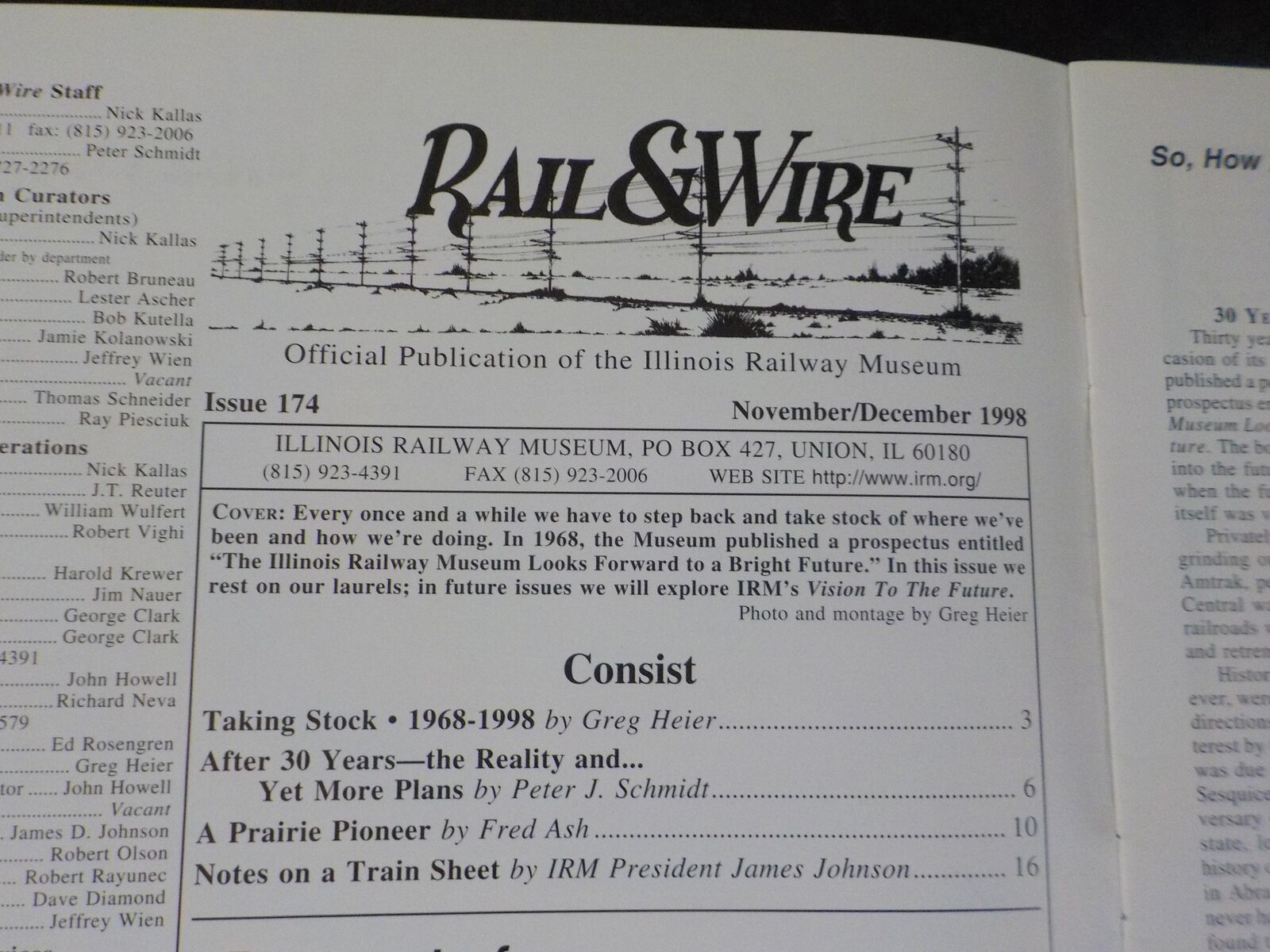 Rail & Wire #174 November/December 1998 Illinois Railway Museum ...