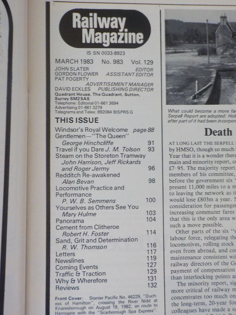 Railway Magazine 1983 March Modern Dean single royalty & railways Redd ...