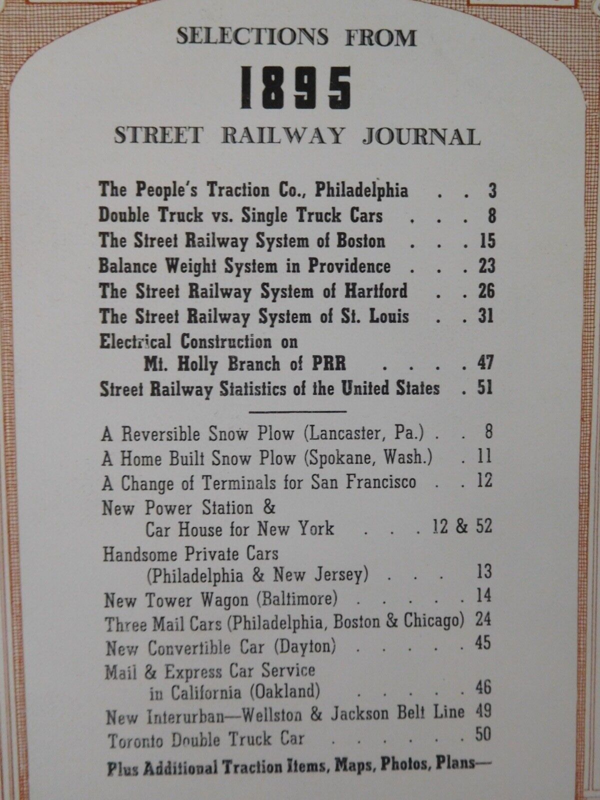 Traction Heritage #11 V2#5 1969 September Selections 1895 Street Railw ...