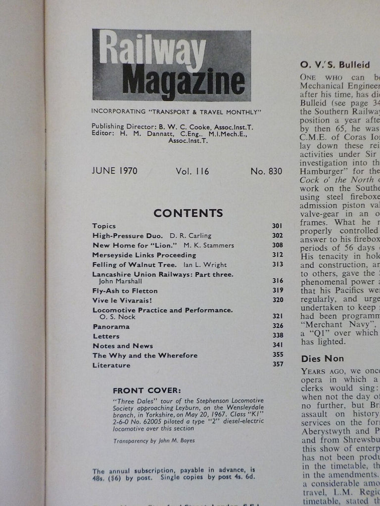 Railway Magazine 1970 June Lancashire Union Railways pt 3 High-Pressur ...