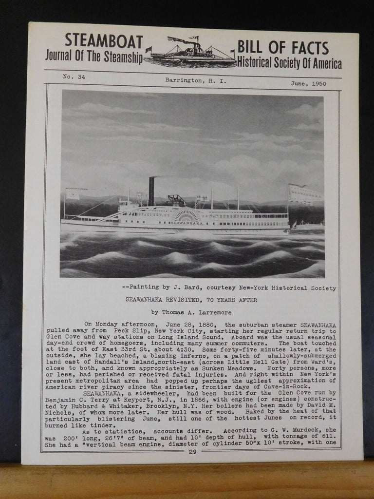 Steamboat Bill #34 June 1950 Journal of the Steamship Historical Socie ...
