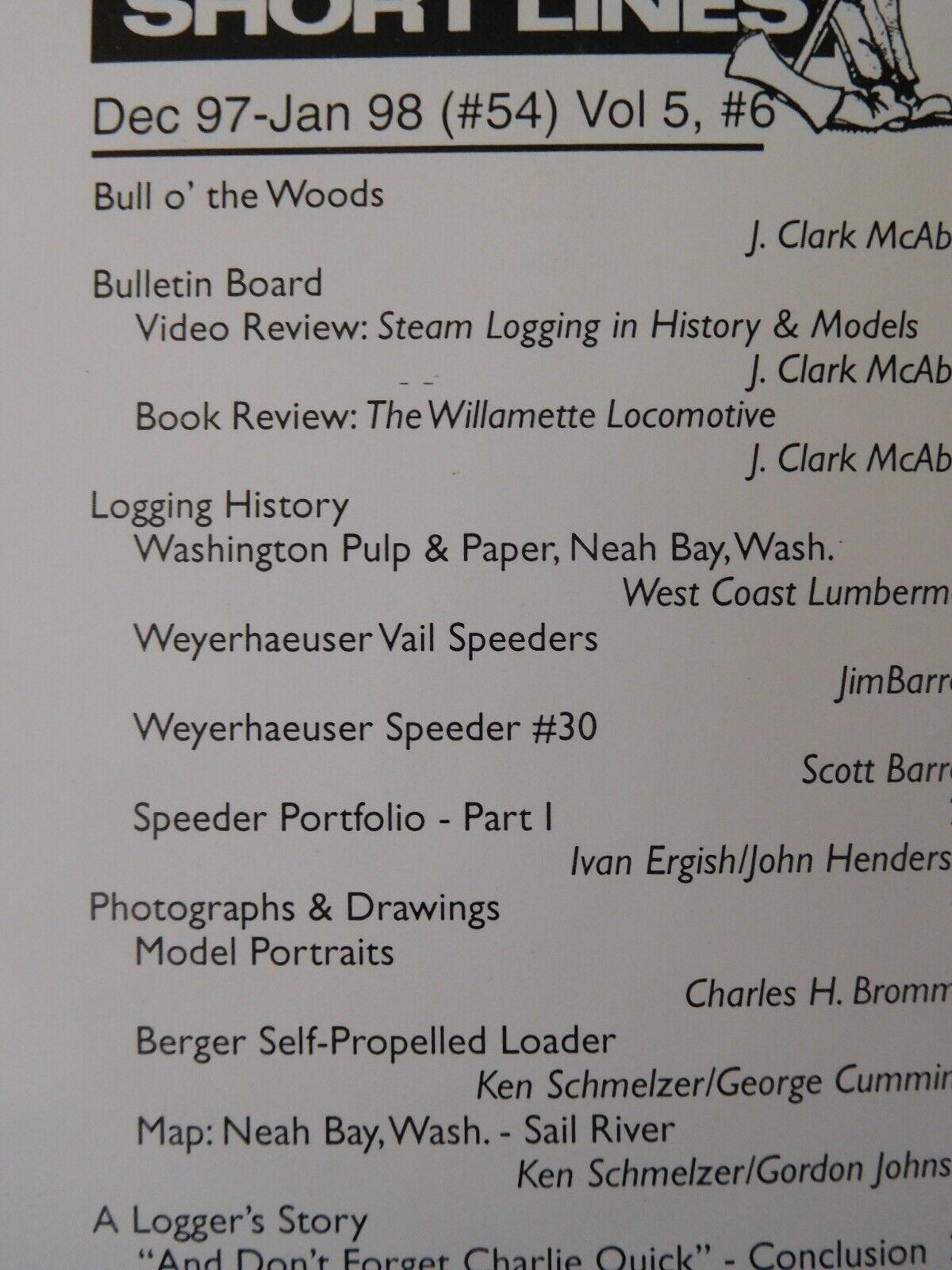 Tall Timber Short Lines #54 Dec 97 Jan 98 Washington Pulp & Paper CANF ...