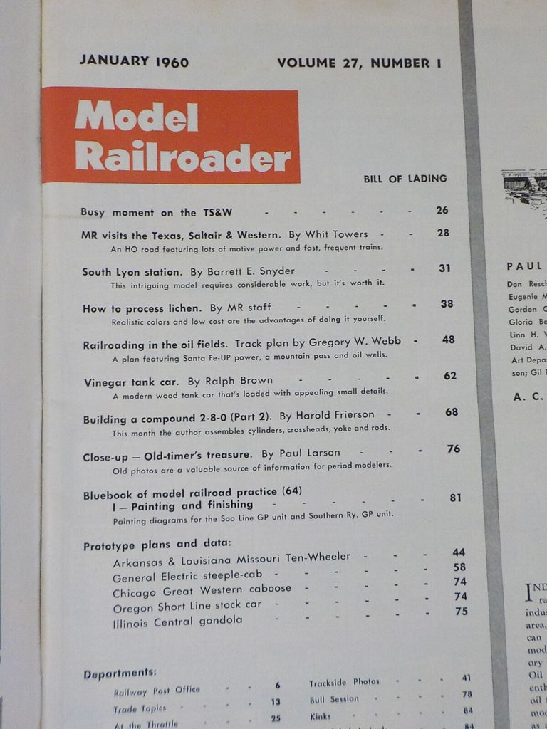 Model Railroader Magazine 1960 January RRing in the oil fields Process ...