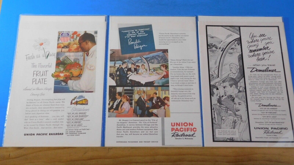 Ads Union Pacific Railroad Lot #39 Advertisements from various magazin ...