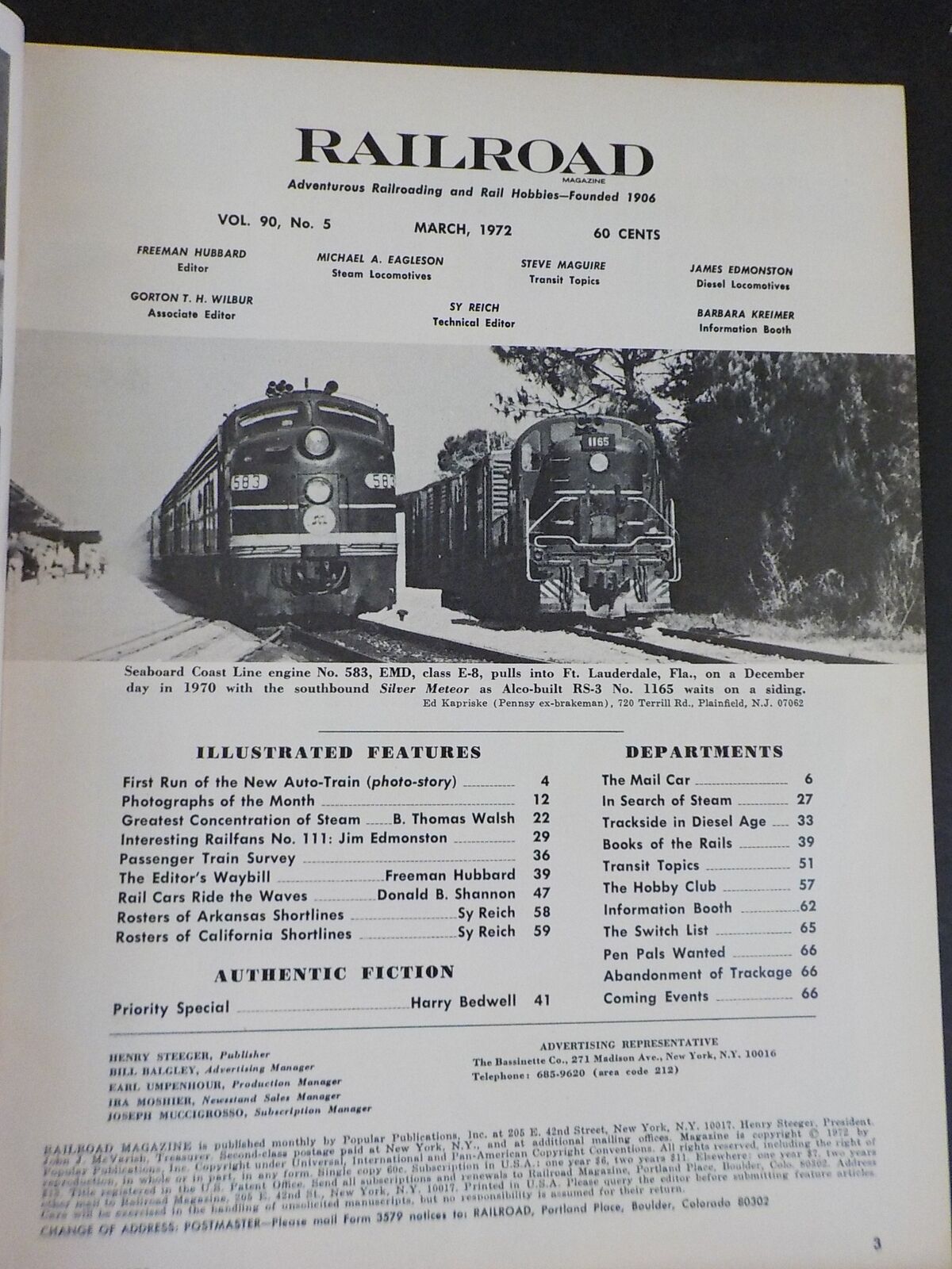 Railroad Magazine 1972 March Rosters Arkansas & California Shortlines ...