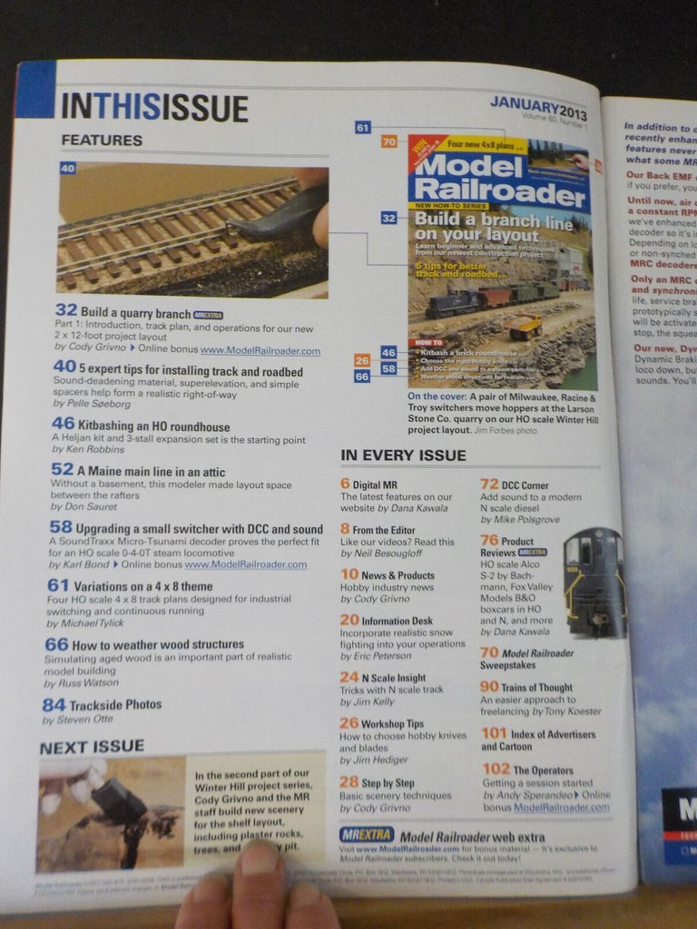 Model Railroader Magazine 2013 January Build a branch line tips better ...