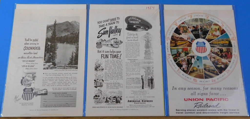 Ads Union Pacific Railroad Lot #5 Advertisements from various magazine ...