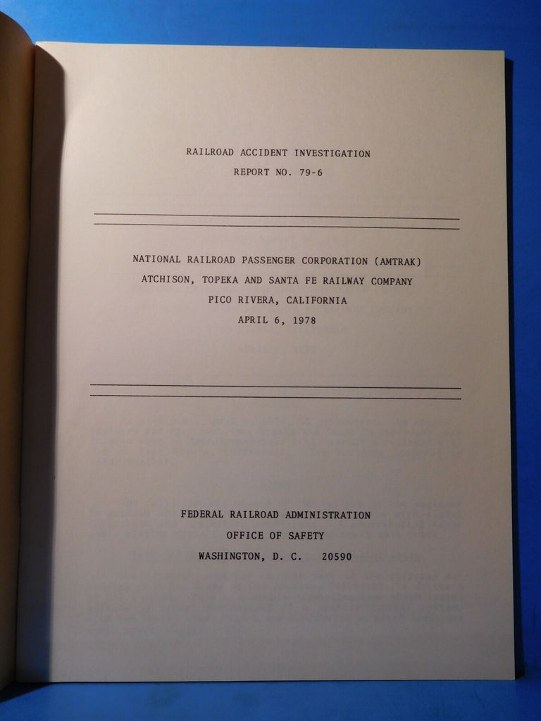 Railroad Accident Investigation Report #79-6 and #79-7 1978 2 Total Re ...