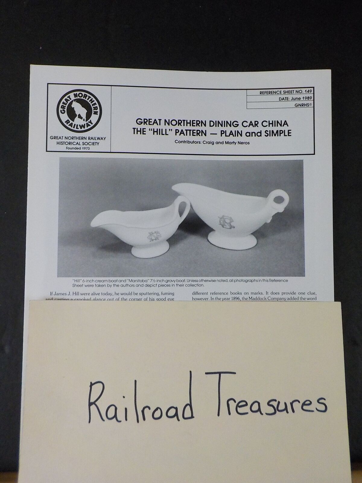 Great Northern Goat Reference Sheet #149 June 1989 The Hill China Patt ...