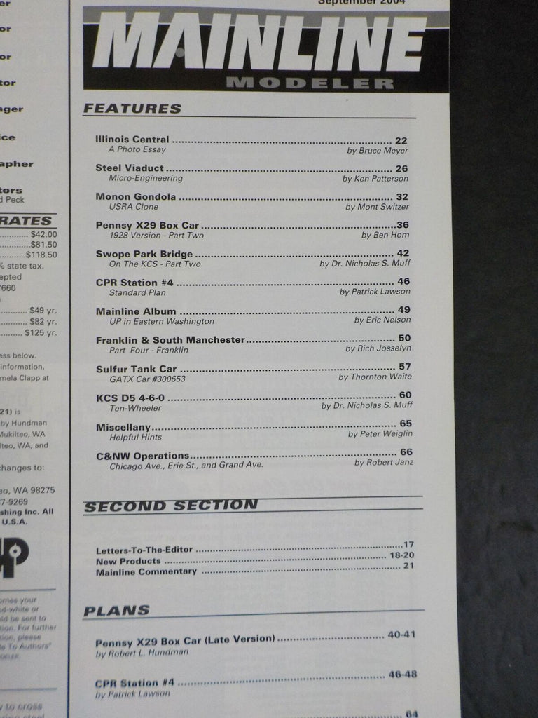 Mainline Modeler 2004 September Illinois Central Steel Viaduct Monon g ...
