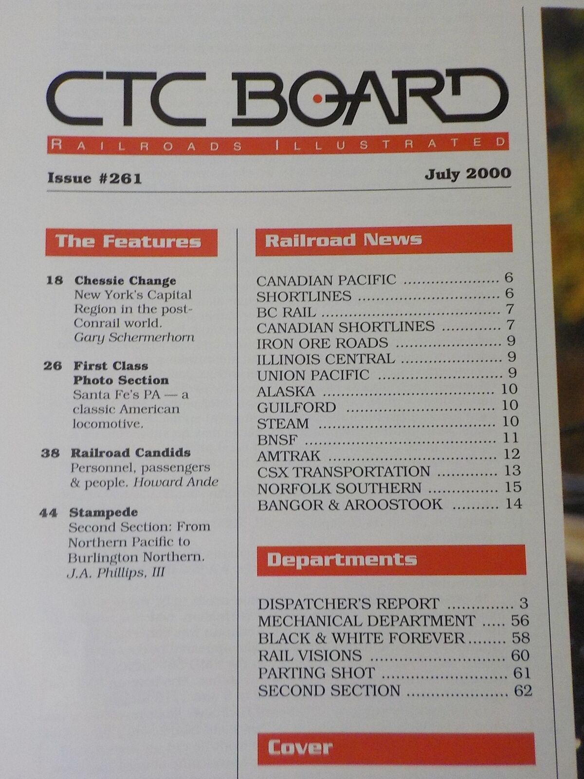 CTC Board Railroads Illustrated #261 July 2000 Railroad News Photos Ch ...