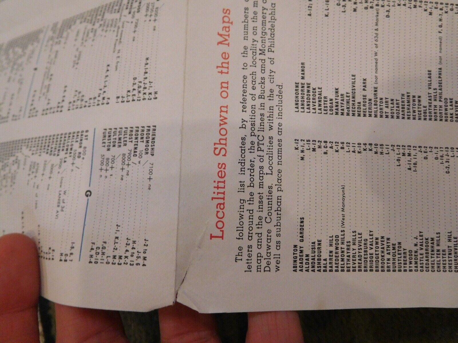 Map PTC Street and & Transit Map of Philadelphia #14 1954 New Enlarged ...