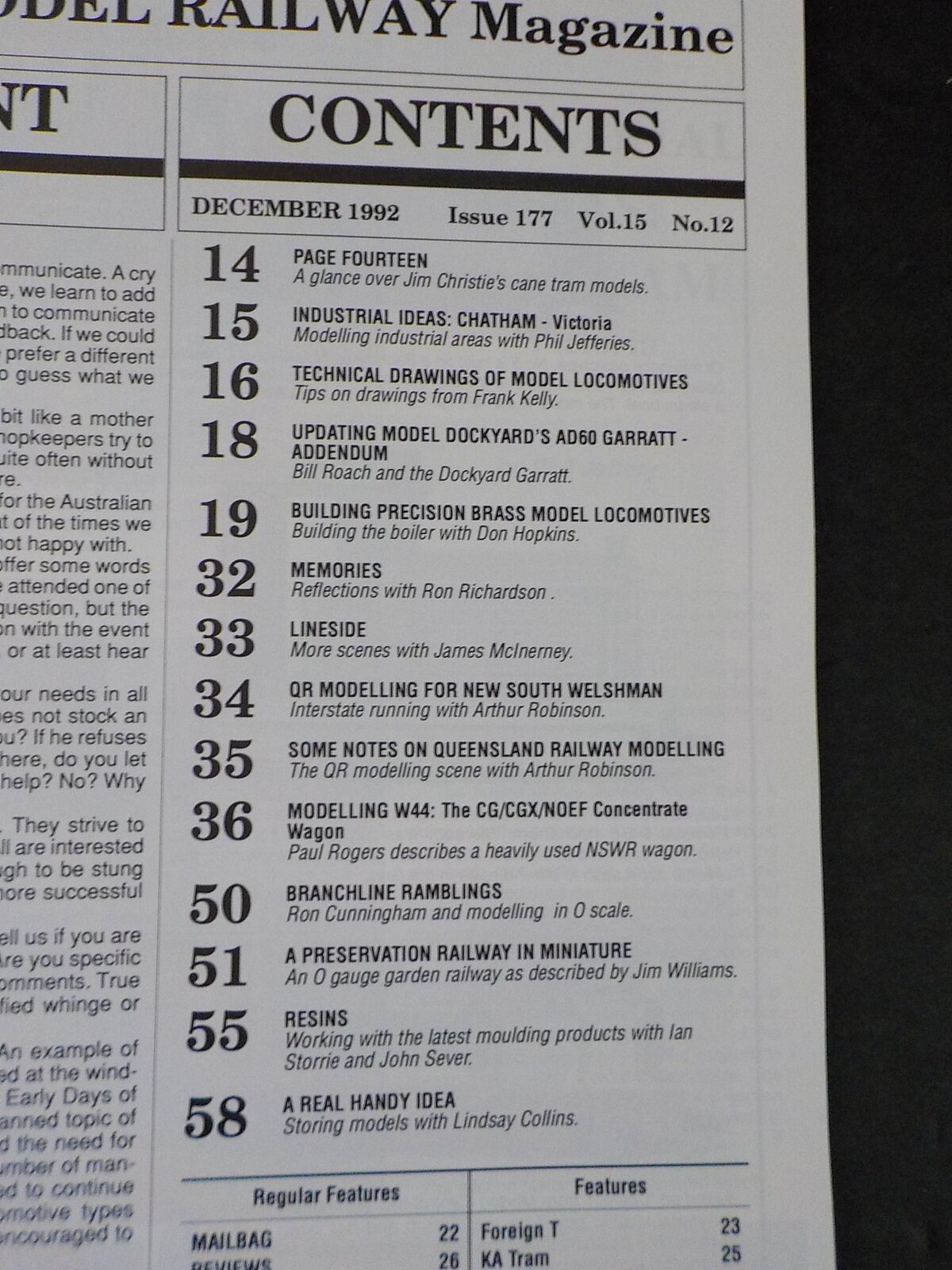 Australian Model Railway Magazine #177 December 1992 issue 177 Vol 15 ...