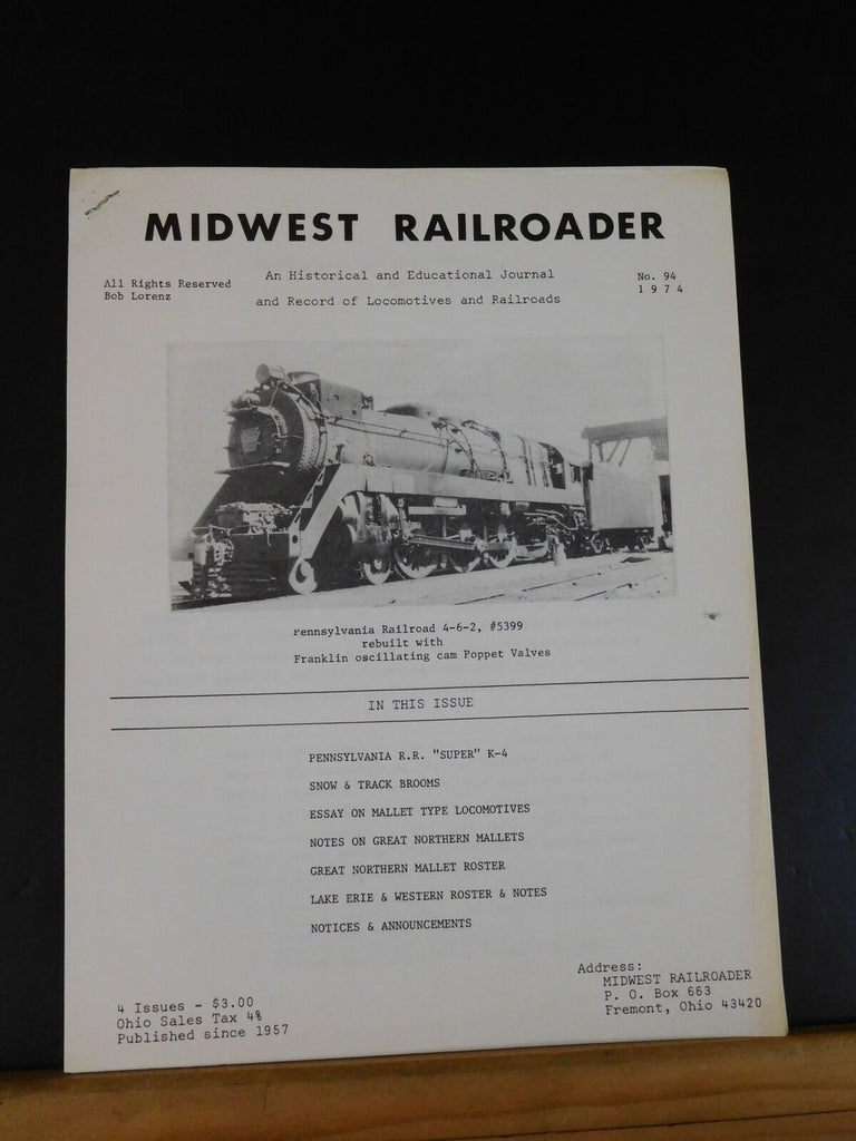 Midwest Railroader #94 1974 PRR Super K-4 Snow & track brooms Mallet T ...