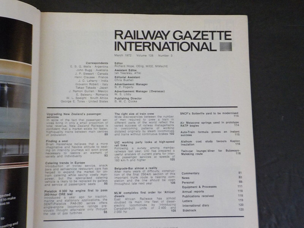 Railway Gazette 1972 March New Zealand passenger service Designing for ...