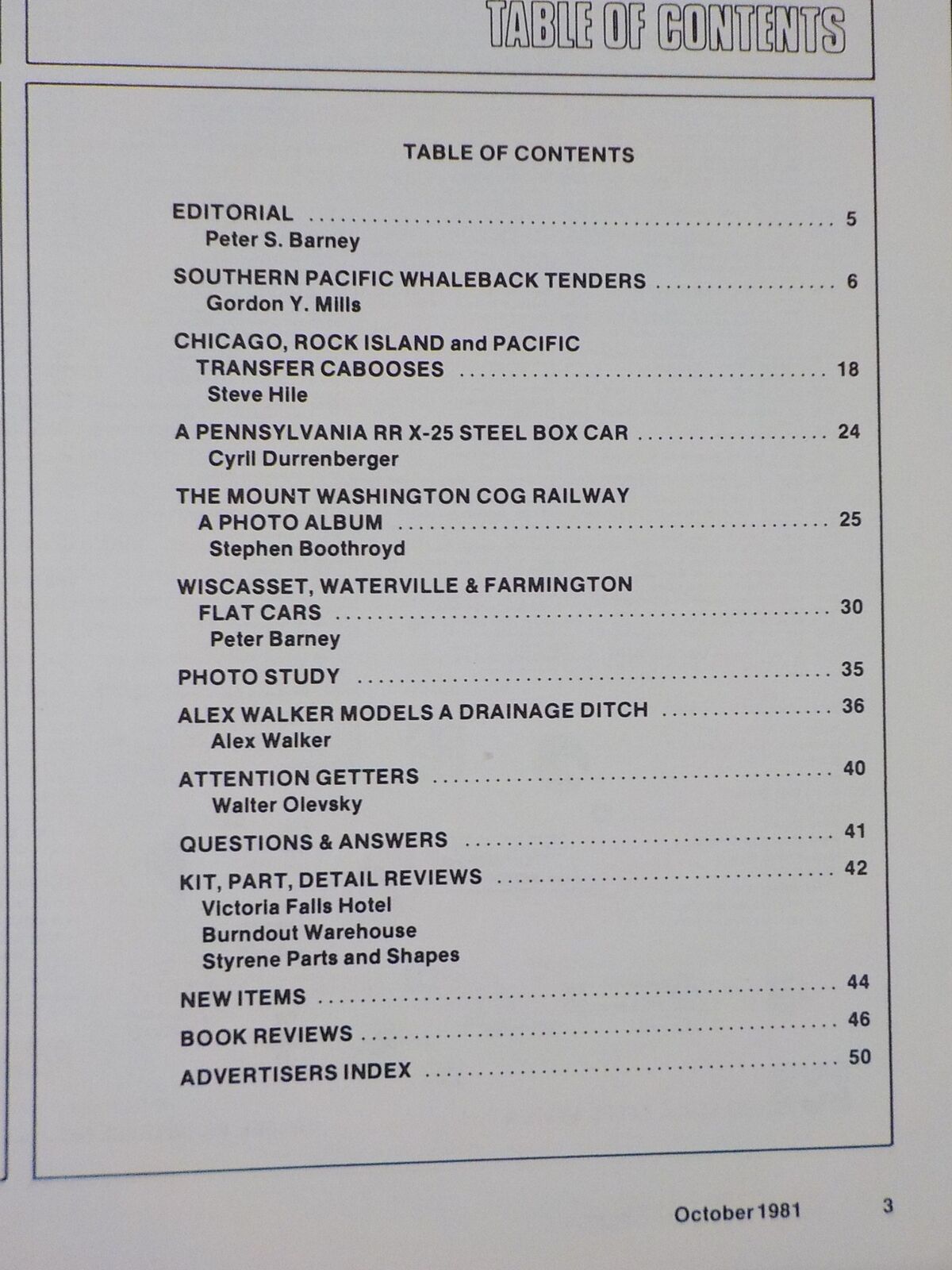 Prototype Modeler 1981 October Mount Washington Cog Railway SP Whaleba ...