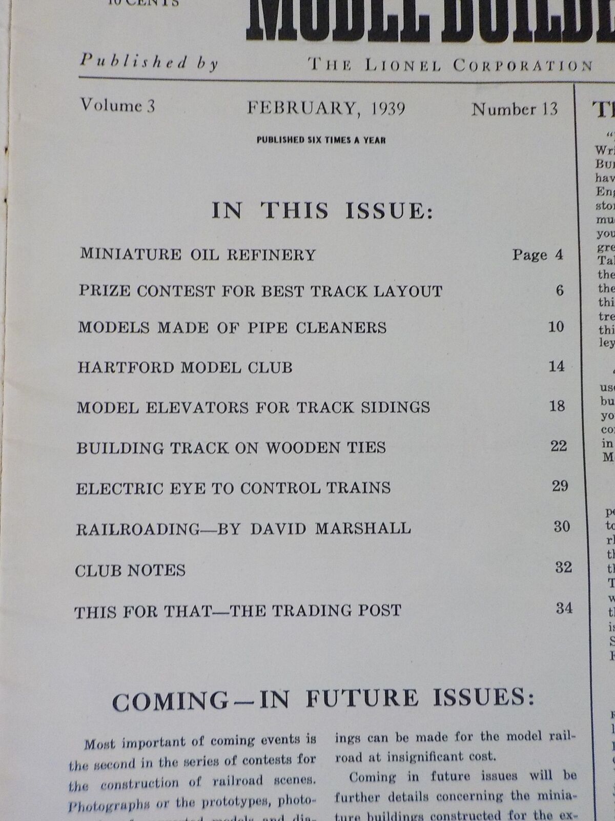 Model Builder 1939 February Lionel Magazine Oil refinery Elevators Ele ...