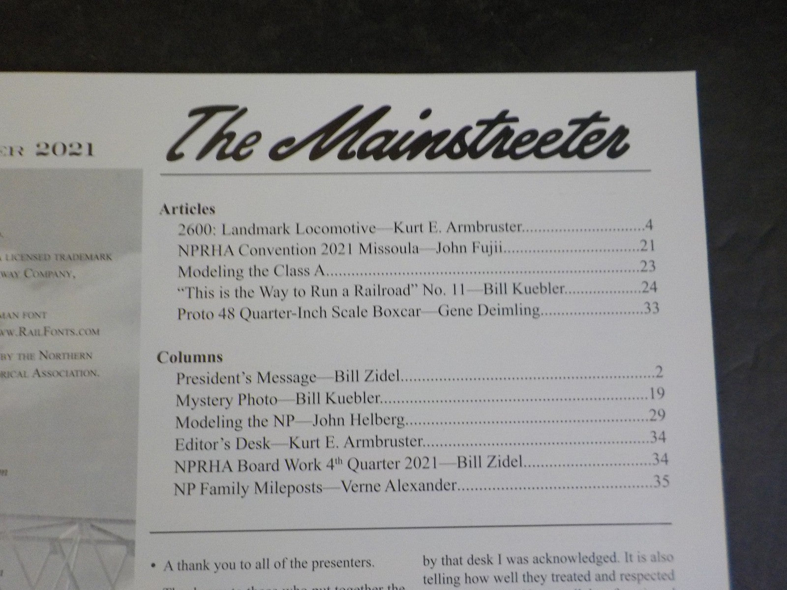 The Mainstreeter Northern Pacific Ry Historical Society Vol 40 #4 2021 ...
