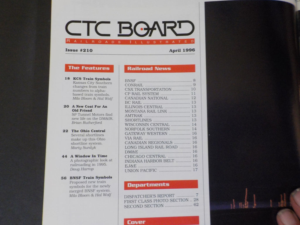CTC Board Railroads Illustrated #210 April 1996 Railroad News Photos B ...