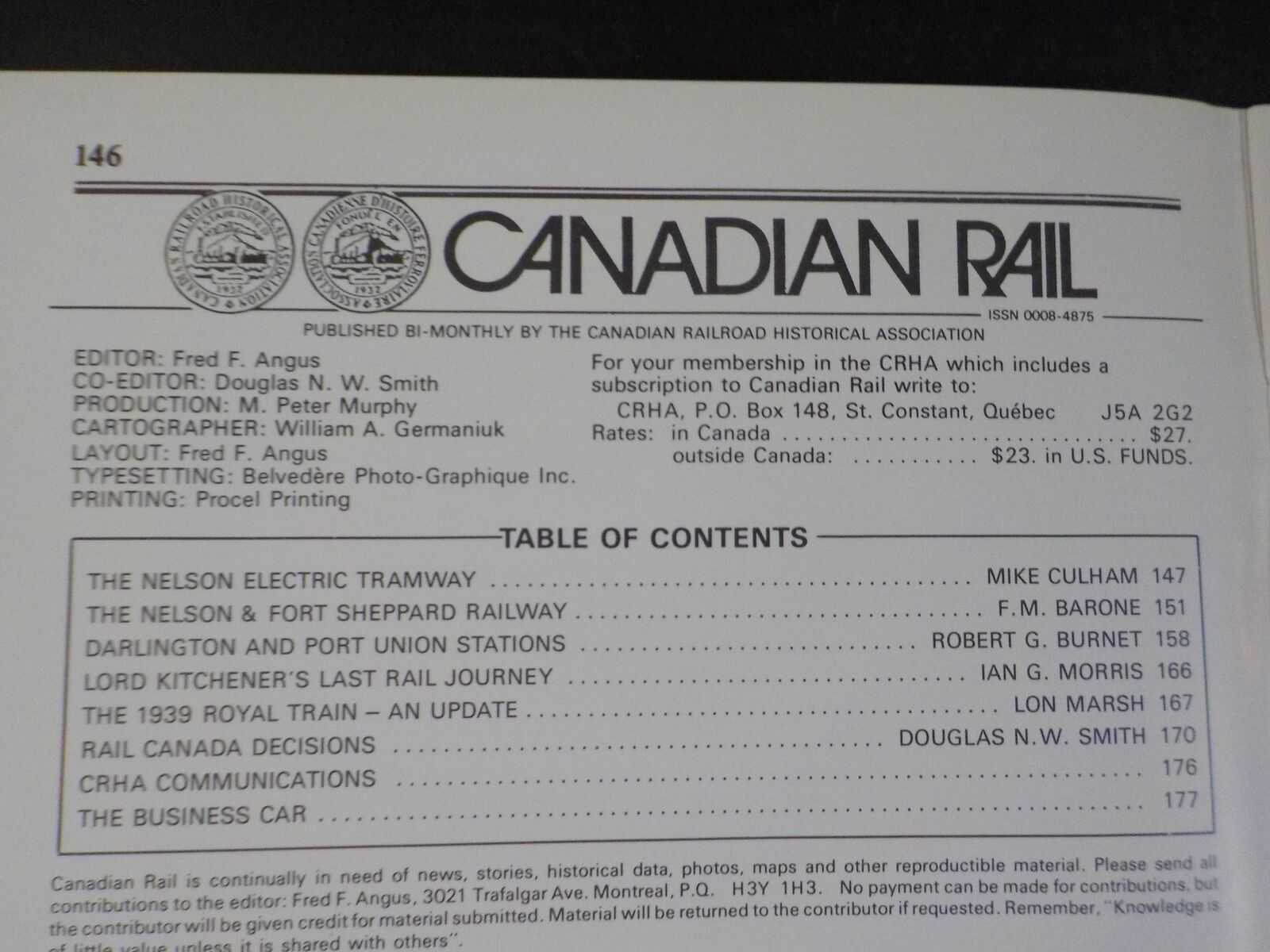 Canadian Rail #412 September-October 1989 Nelson Electric Ry ...