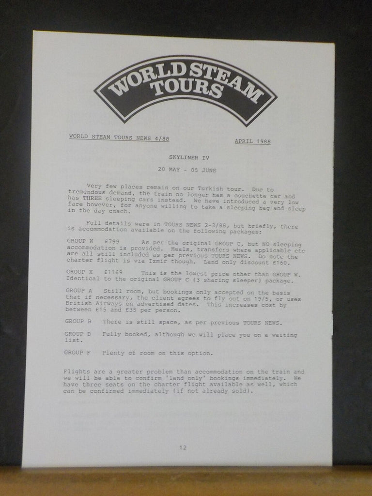 World Steam #106 April 1988 – RailroadTreasures