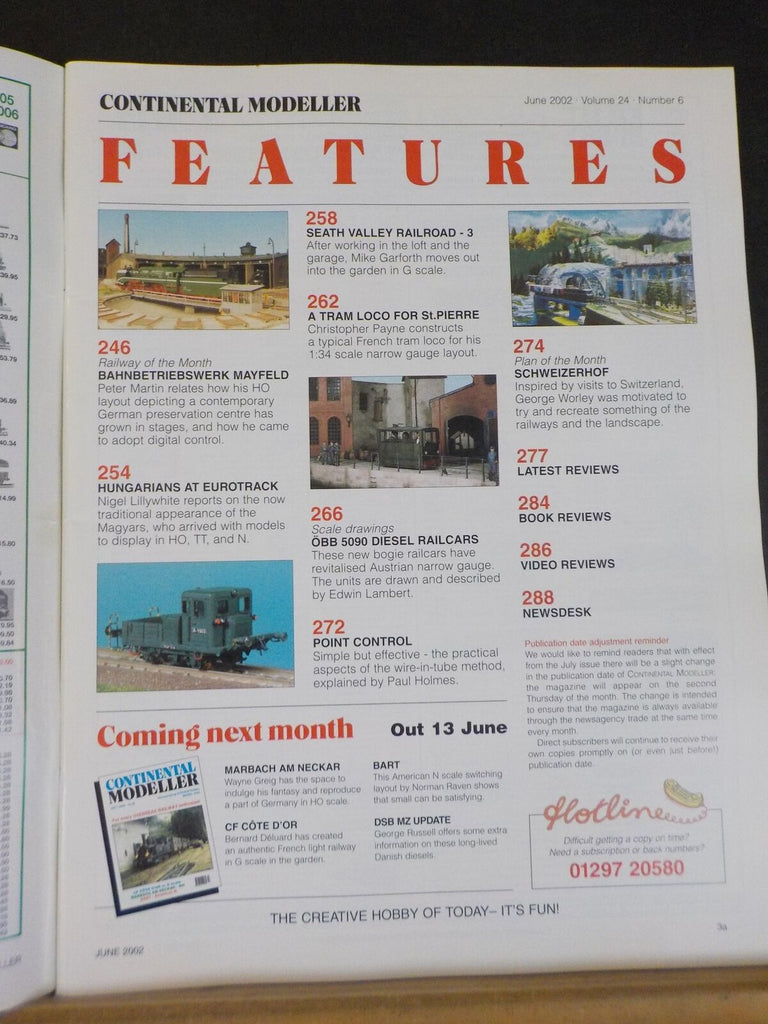 Continental Modeller 2002 June V 24 #6 OBB 5090 diesel railcars scale ...