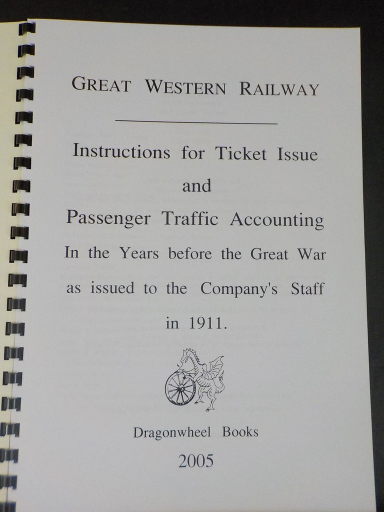 Great Western Railway Instructions for ticket issue & passenger traffi ...