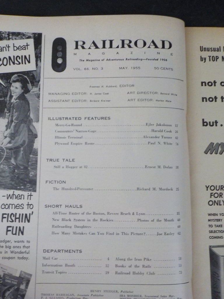 Railroad Magazine 1955 May Merry go round Story of turntables stm dies ...