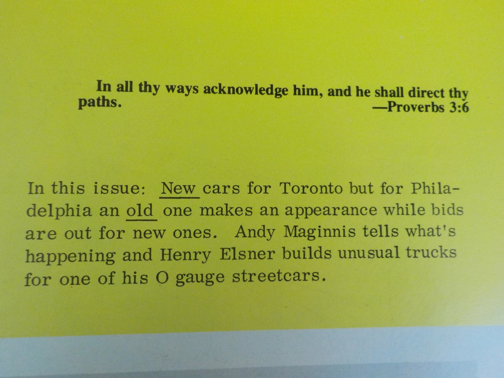 Trolley Talk #131 1979 February Toronto Transit Commission car 4000. S ...
