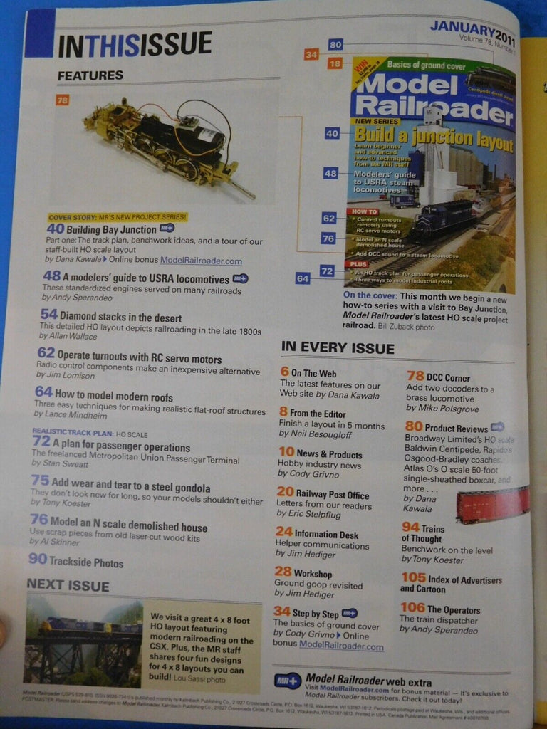 Model Railroader Magazine 2011 January Build a junction layout Control ...