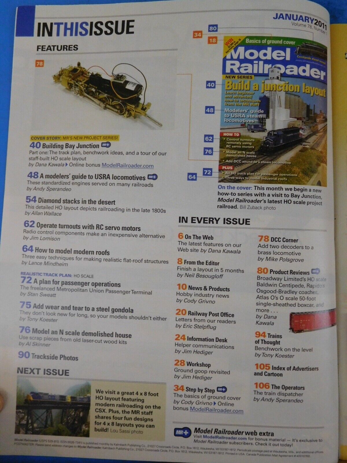 Model Railroader Magazine 2011 January Build a junction layout Control ...