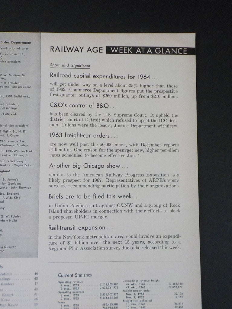 Railway Age Weekly 1963 December 16 – RailroadTreasures