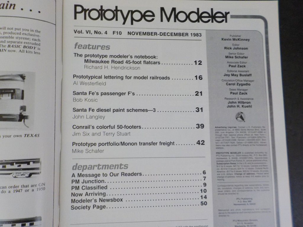 Prototype Modeler 1983 November December Santa Fe paint schemes Milw 4 ...
