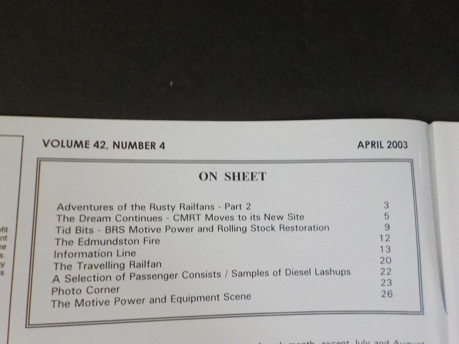 Branchline Canada’s Rail News Magazine 2003 April CMRT Moves to New Si ...