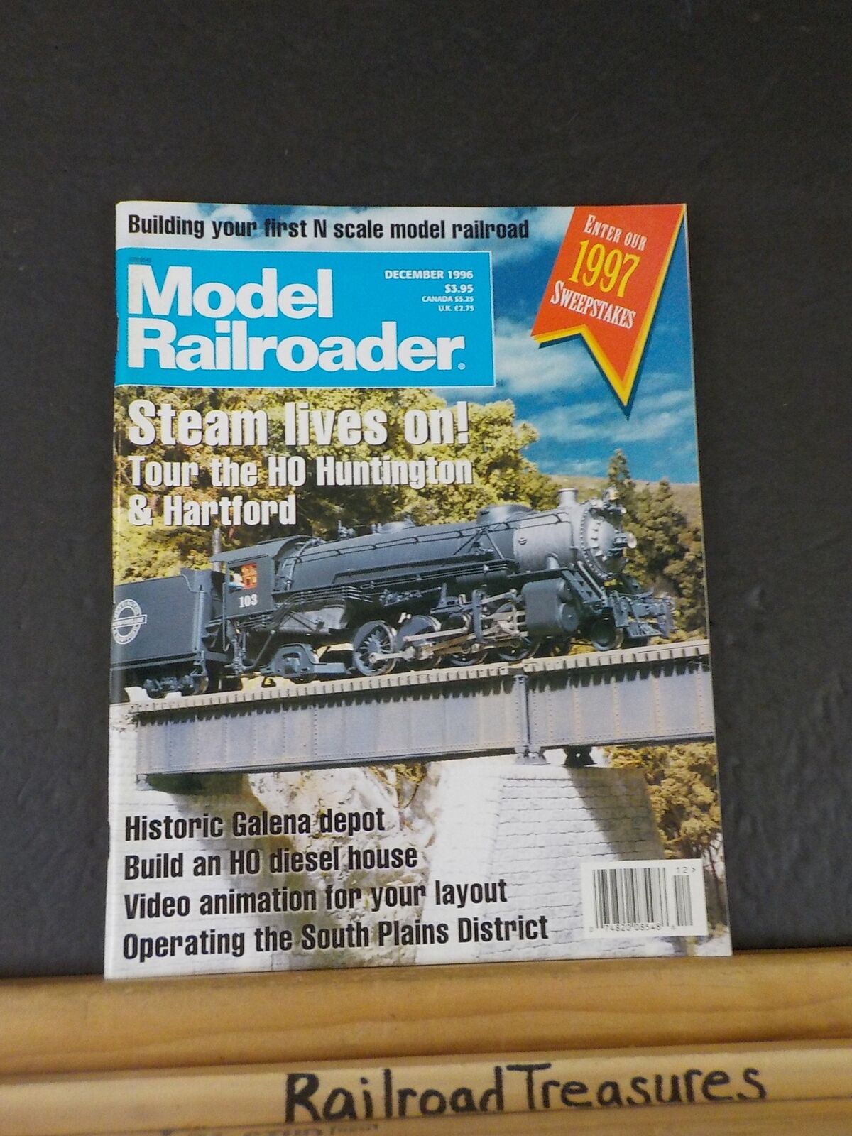 Model Railroader Magazine 1996 December Galena depot HO diesel house V ...