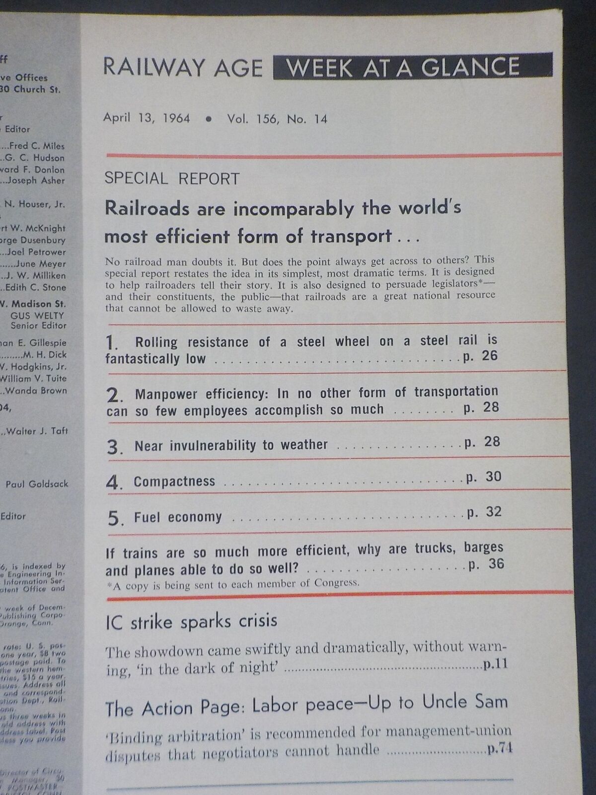 Railway Age 1964 April 13 Weekly Special report Why RRs are most effic ...
