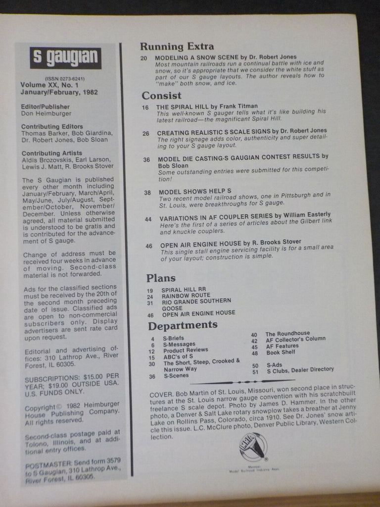 S Gaugian 1982 January February Modeling a Snow Scene Signs ...