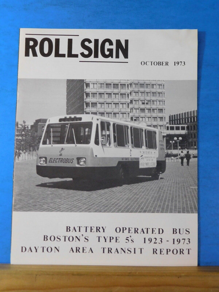 Rollsign Magazine of New England Transit News 1973 Oct Battery Operate ...