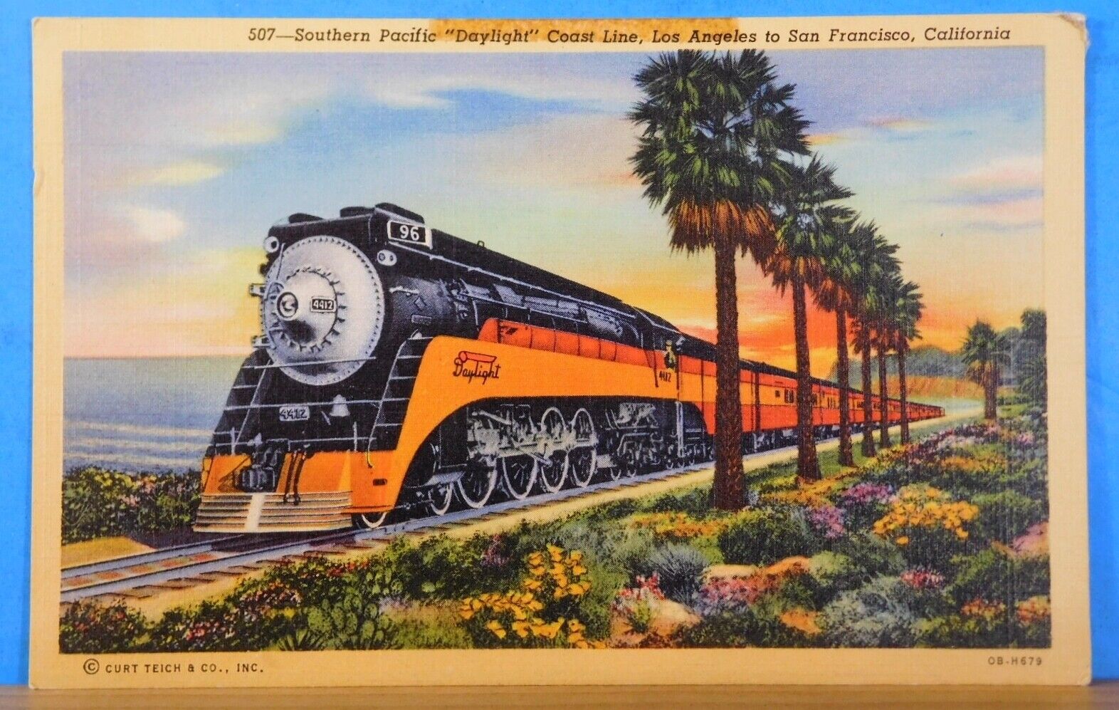 Postcard Southern Pacific Daylight Coast Line Los Angeles to San Franc ...