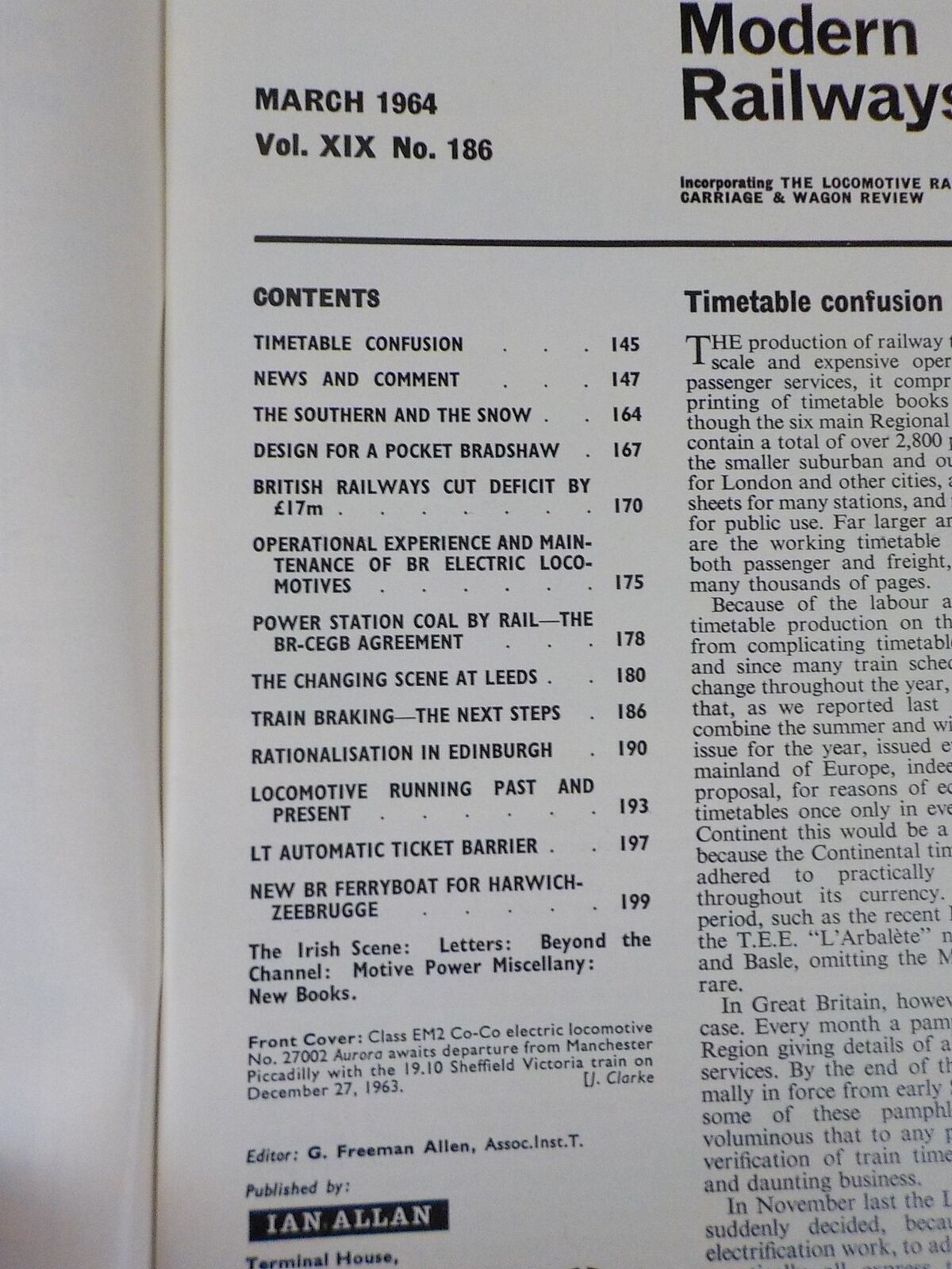 Modern Railways 1964 March The Southern & snow Power station coal by r ...