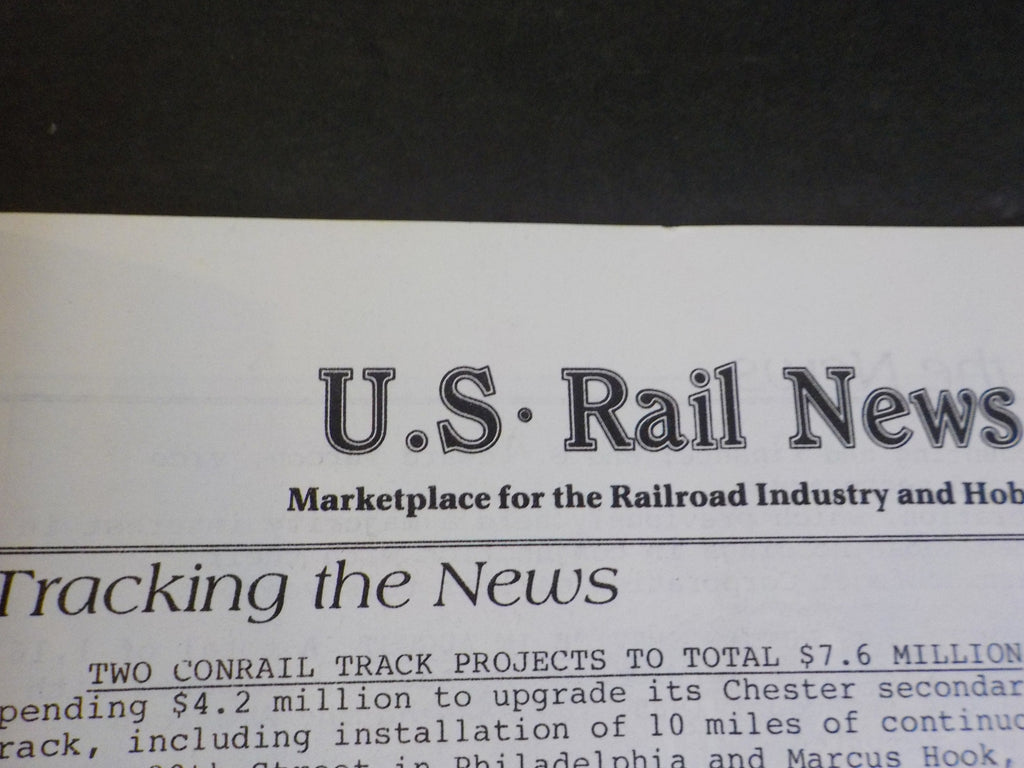 US Rail News 1986 November Our 4th Year Marketplace for the Railroad I ...