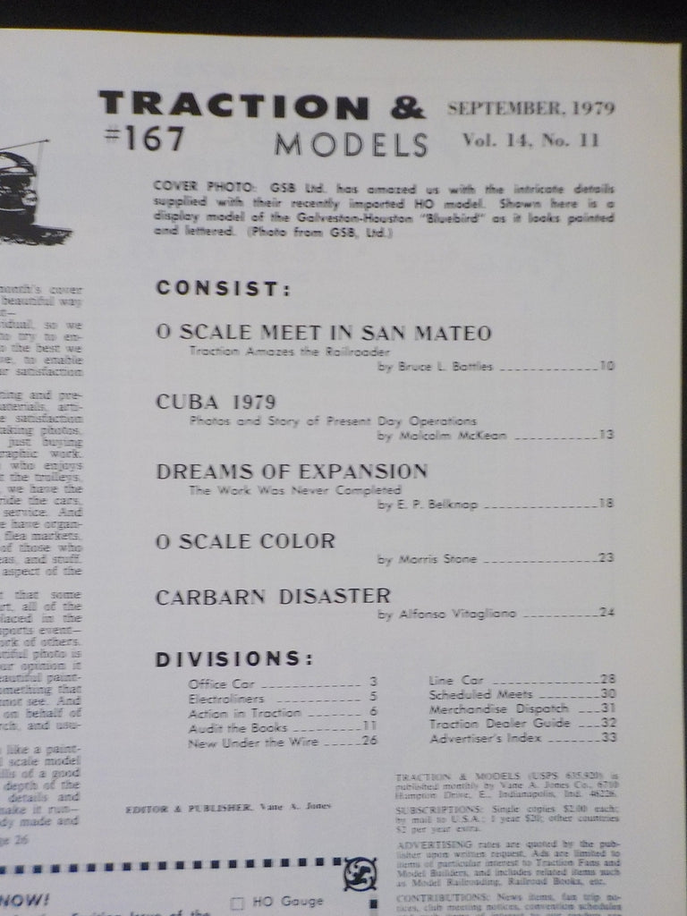 Traction & Models #167 1979 September Cuba 1979 Carbarn diasaster ...