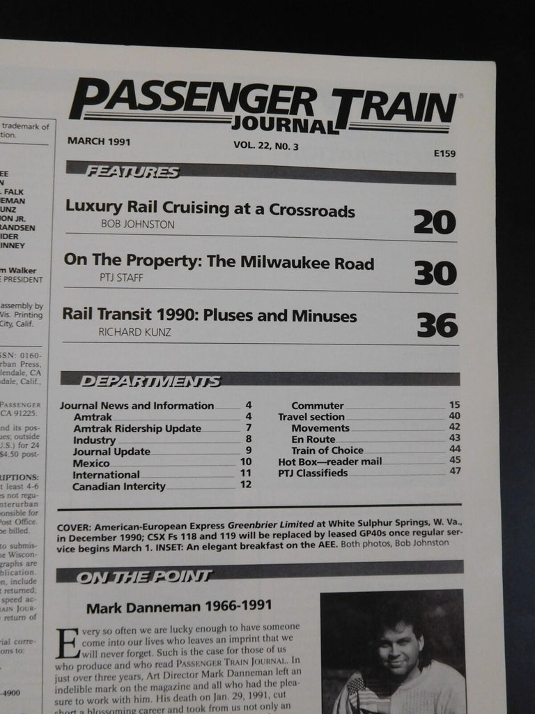 Passenger Train Journal #159 1991 March Luxury Rail at a Crossroads ...