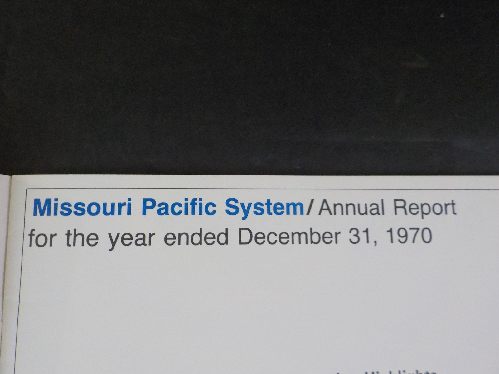 Missouri Pacific Railroad Annual Report 1970 MP MoPac Intermodal ...