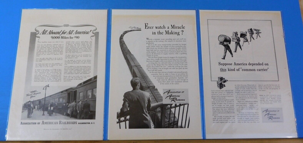 Ads Association of American Railroads Lot #1 Advertisements from magaz ...