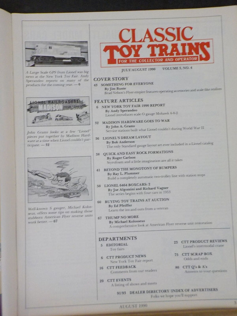 Classic Toy Trains 1990 August Easy rock formations Lionel 6464 boxcar ...