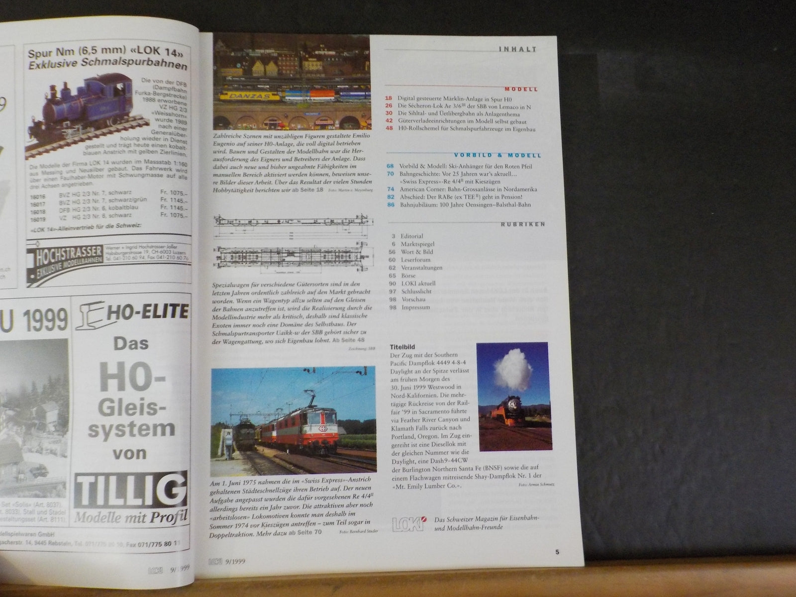 Loki Magazine 1999 9 Railfair 99 Viel los auf Marklin Bahn HO Sihital ...