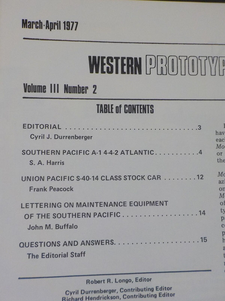 Western Prototype Modeler 1977 March April Sp lettering UP stock car S ...